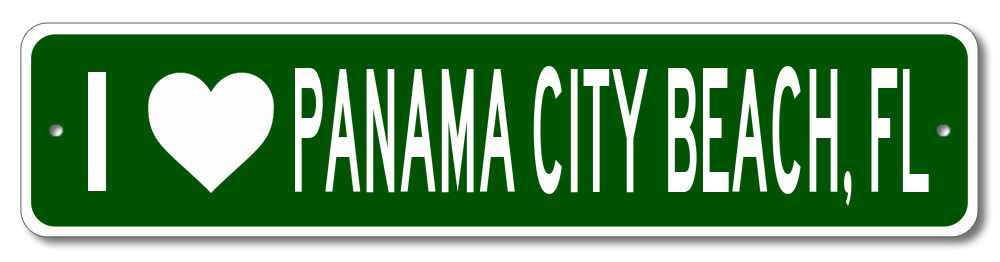 I Love Panama City Beach, Florida Metal Wall Decor City Limit Sign ...