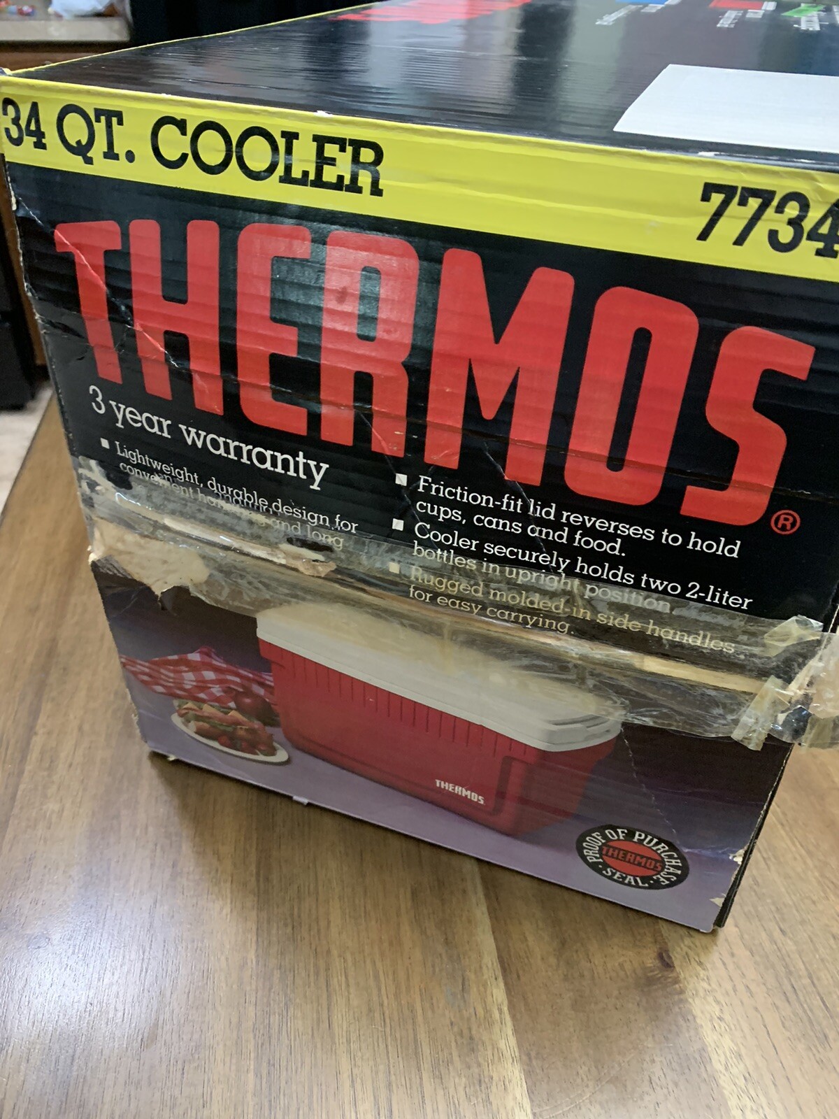 Vintage Thermos Red 34 Quart Cooler Ice Chest with Lid Made in USA ...