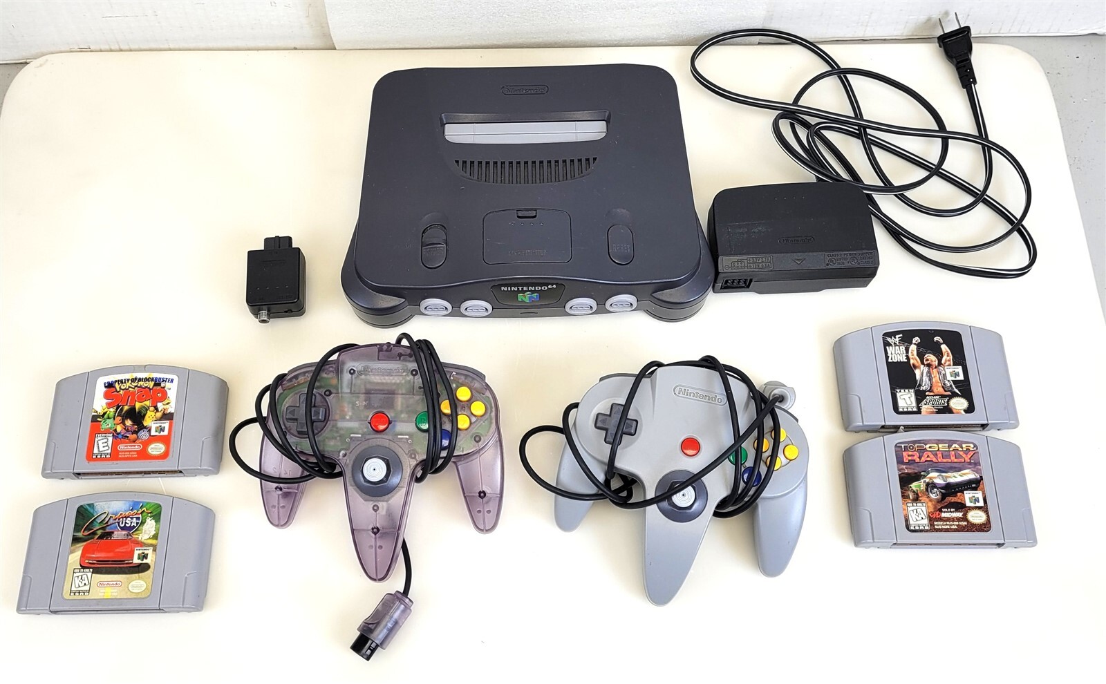 1996 Nintendo 64 Console OEM Adapters Controllers 4 Games Tested WORKS ...
