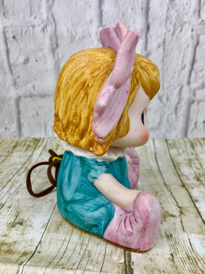 Ceramic Girl Sitting Table Lamp Nightlight Vintage Gift Collectible | eBay