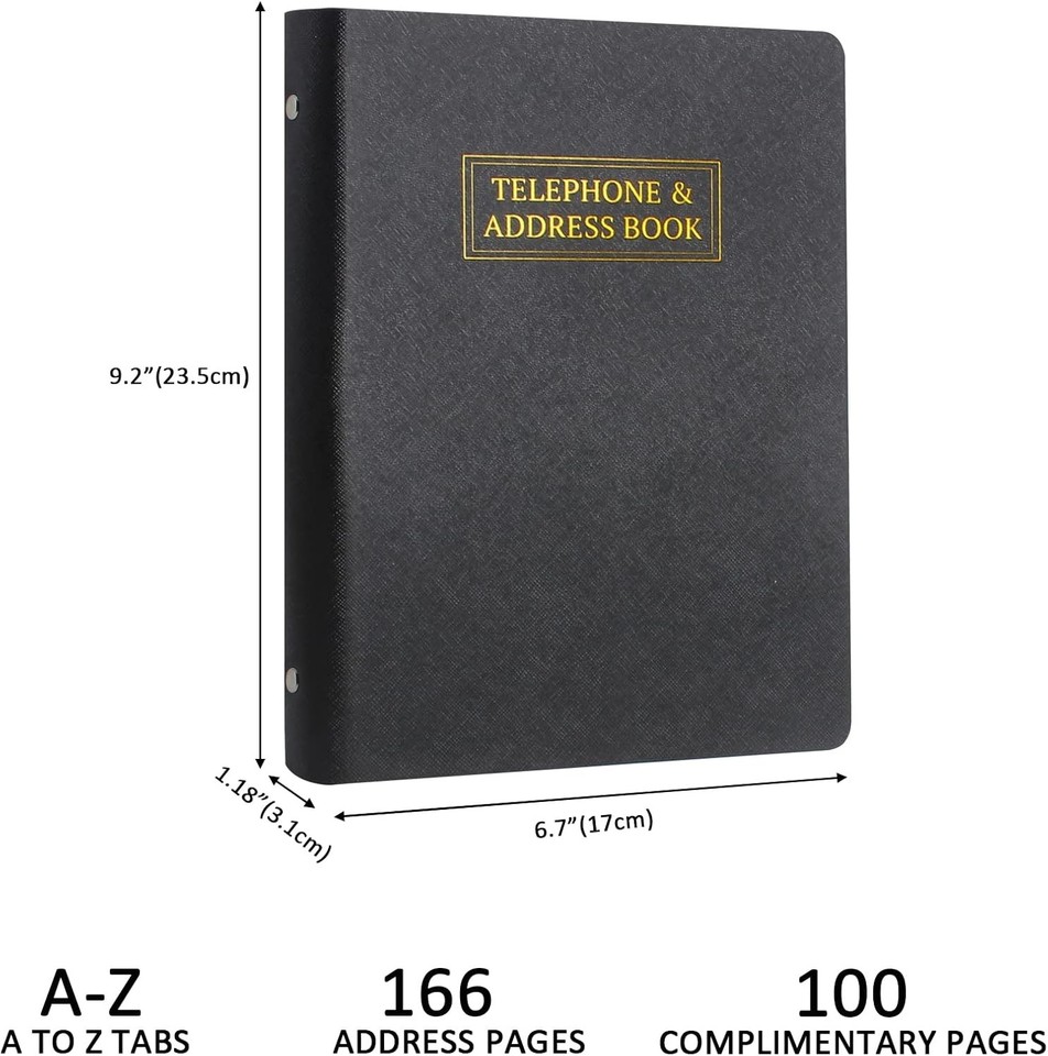 Refillable Address Book with Alphabetical Tabs, 600 Entry Spaces Large ...