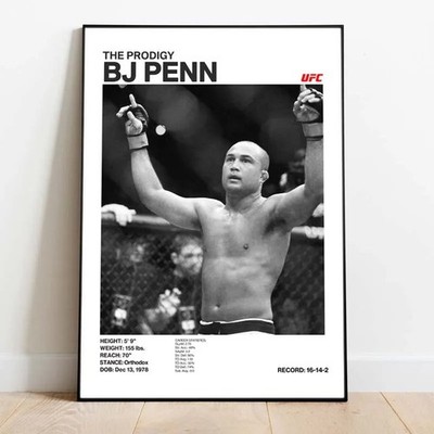 40X60cm Black and White Boxing Legends BJ Penn Canvas Poster Boxing ...