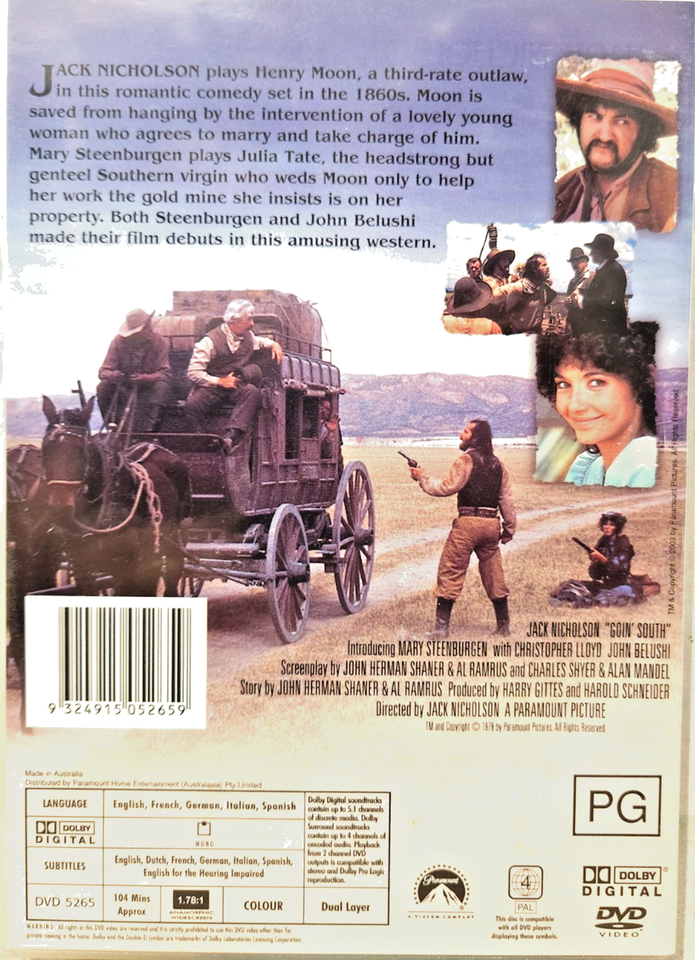 GOIN' SOUTH -Jack Nicholson, Mary Steenburgen - DVD 9324915052659| eBay