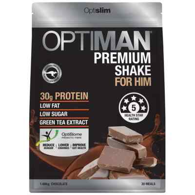 Optislim Optiman Premium Shake Protein Powder For Him 1.68kg Chocolate ...