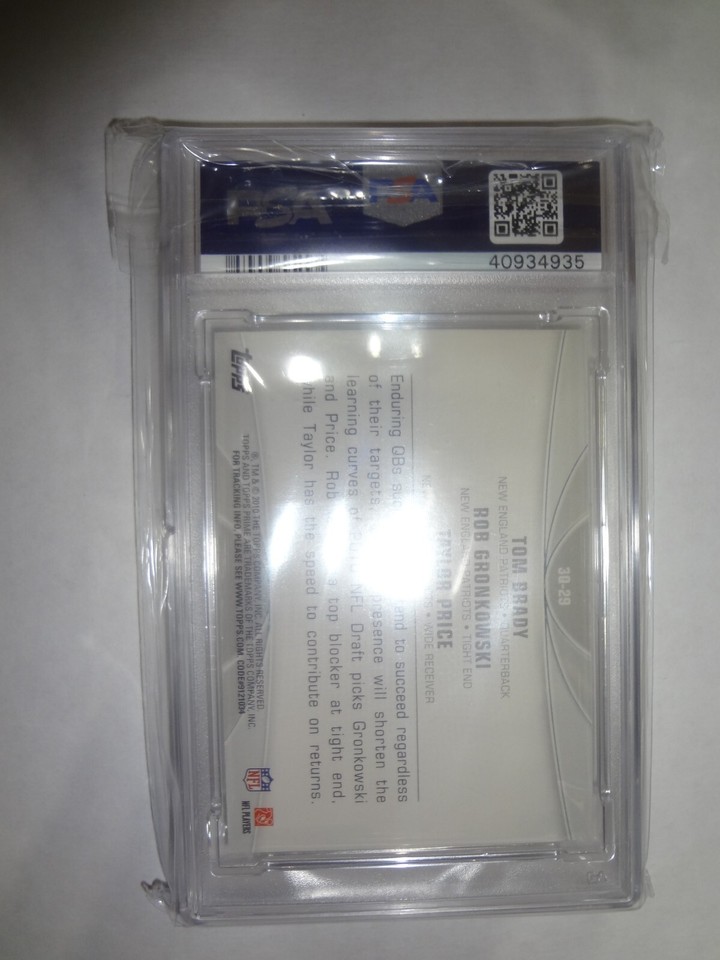 2010 TOPPS PRIME TOM BRADY ROB GRONKOWSKI ROOKIE RC 3Q-29 PSA GRADED 8 ...