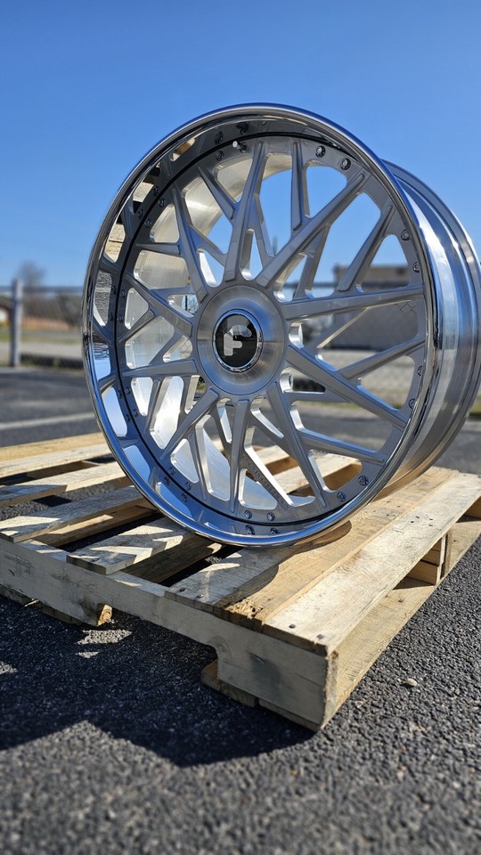 26" Inch Brushed Forgiato Blocco 6x139.7 6x5.5 XL Floating Cap Wheels ...