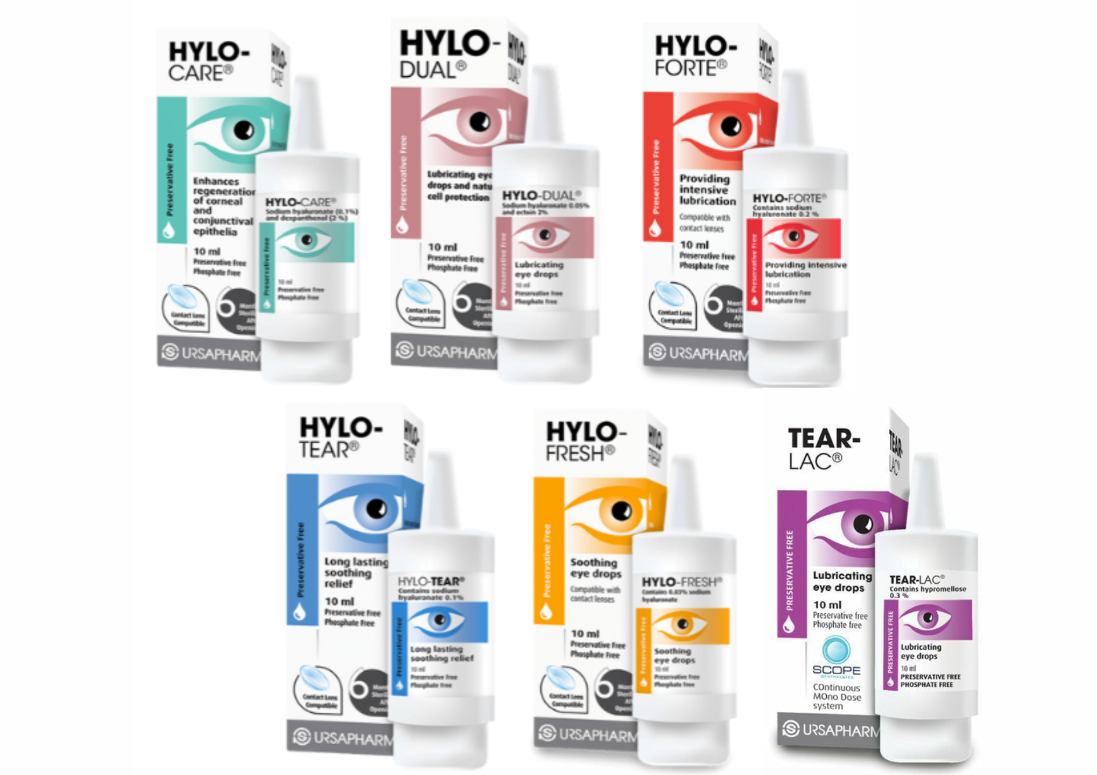 HYLO Lubricating Eye Drops 10ML FRESH,FORTE,TEAR,CARE,DUAL (CHOOSE YOUR ...