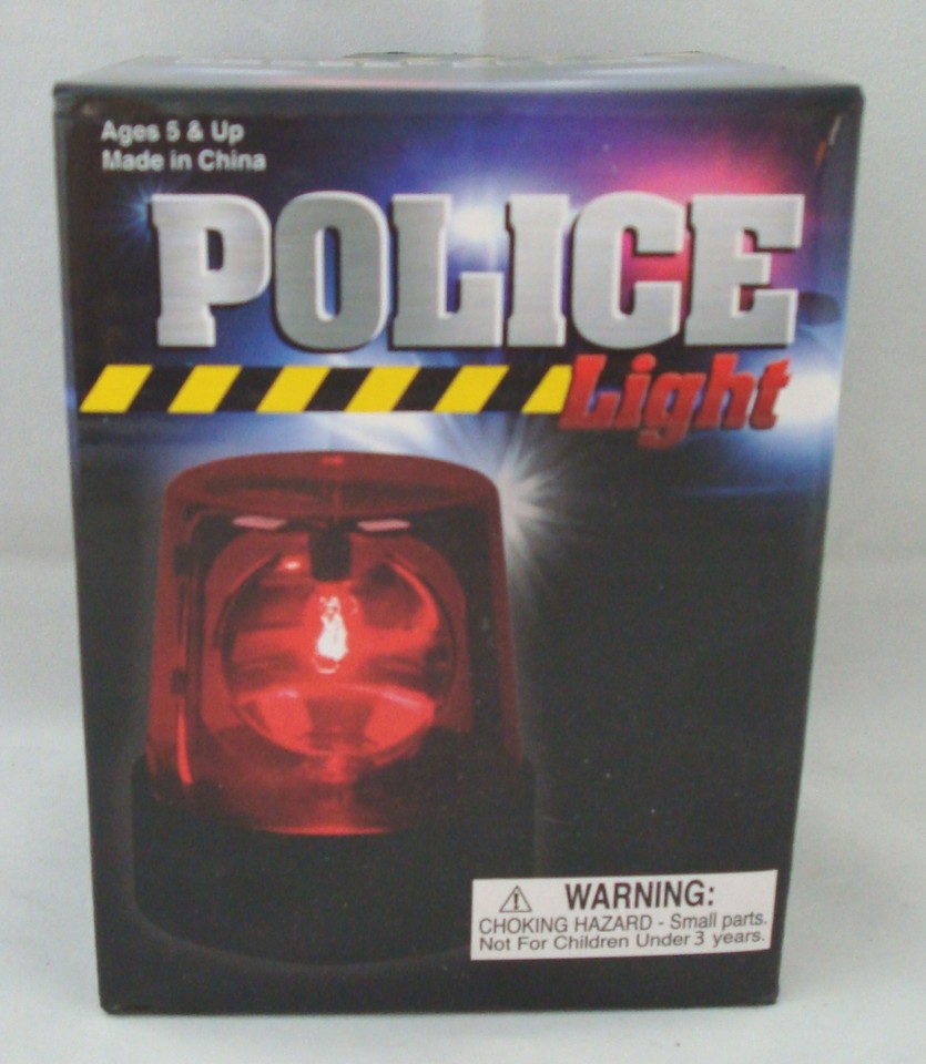 Red 4" Lighted Fire Police Novelty Light Beacon Rotating Spinning Party ...
