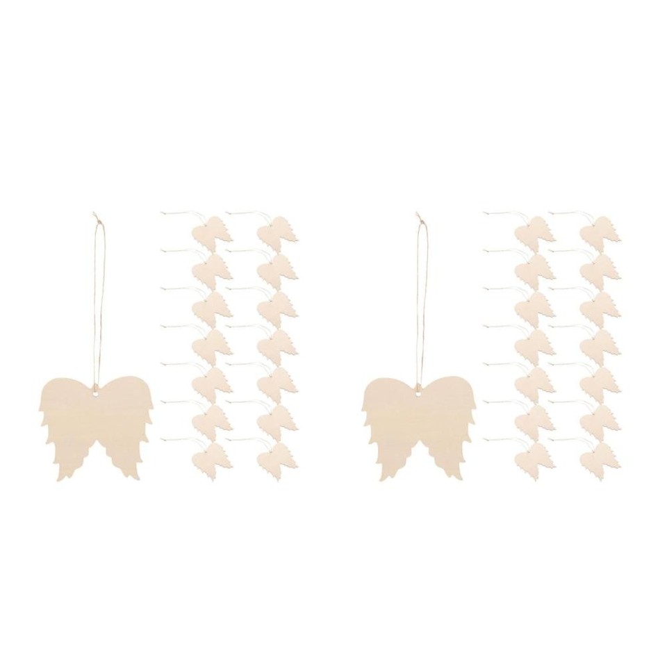 30pcs Angel Wing Wood Cutouts: Wooden Angel Wing Shaped Hanging ...