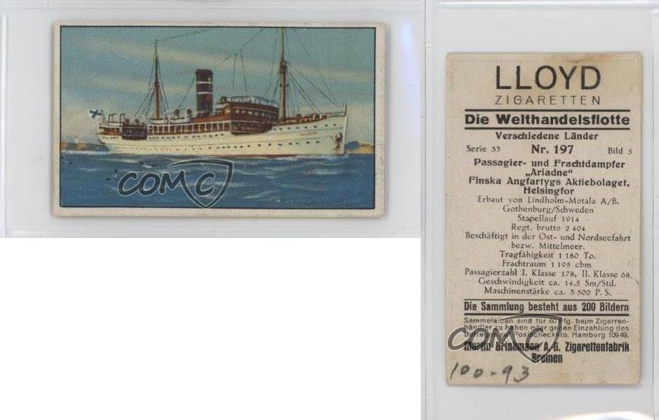 1930s Lloyd Die Welthandelsflotte Tobacco Ariadne #33-197 0l4h | eBay UK