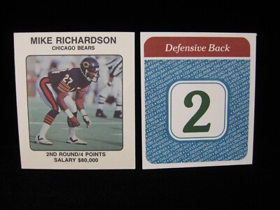1989 Mike Richardson Chicago Bears Franchise Game Card 1ct | eBay