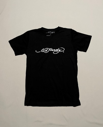 Ed Hardy Black Script T-shirt sz M | eBay