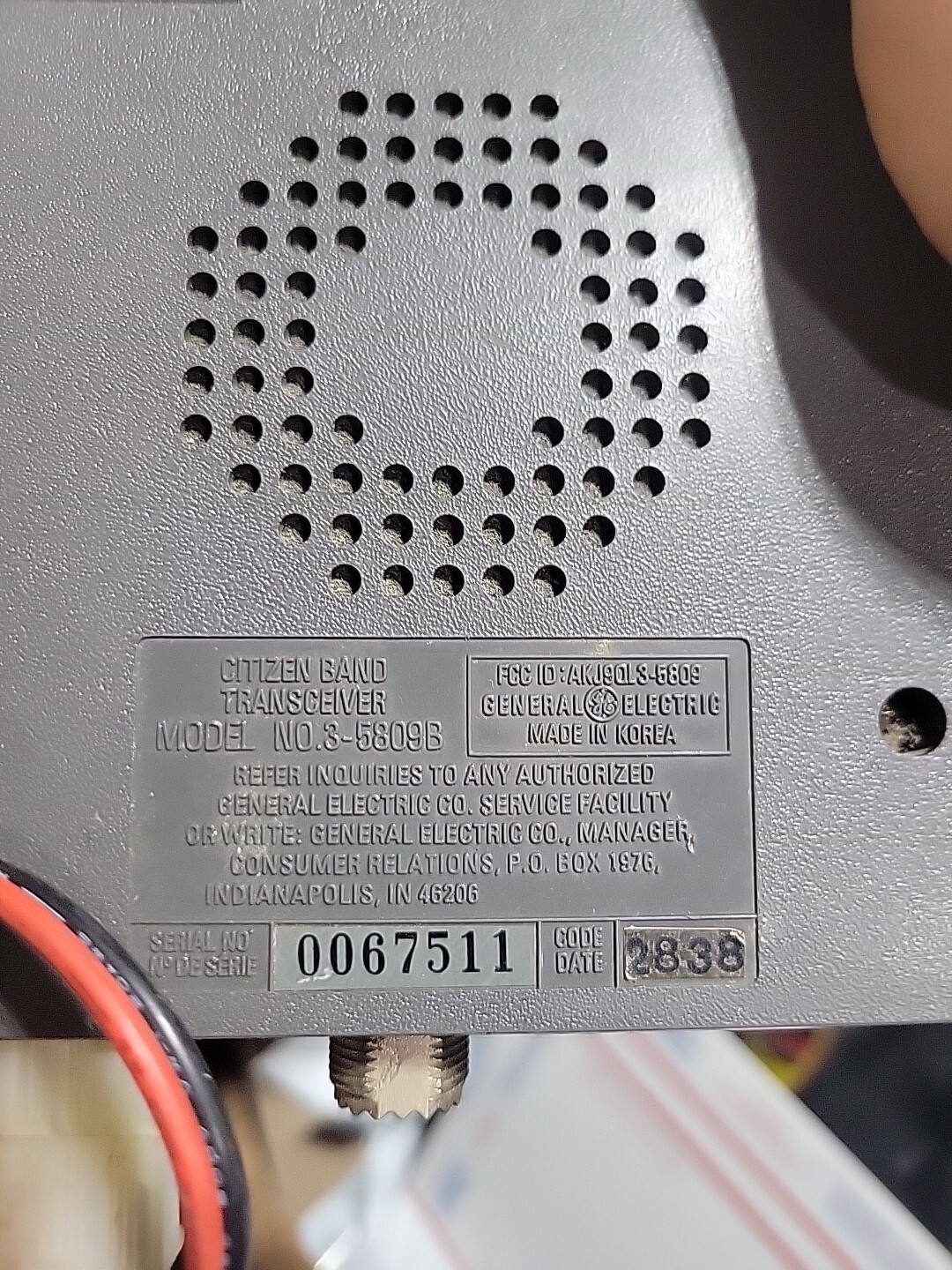 GE Thomson 3-5809c Genuine Mobile In-vehicle Citizens Band CB Radio ...