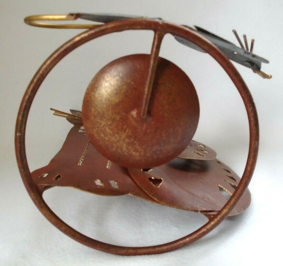 Kitty Cat & Mouse Gold Whiskers Welded Metal Art Votive Pillar Candle ...