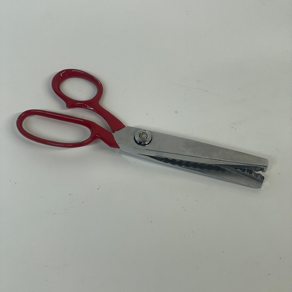 LA CROSS Vintage Chrome 557 Pinking Shears 7" Red Made Italy - Sewing ...