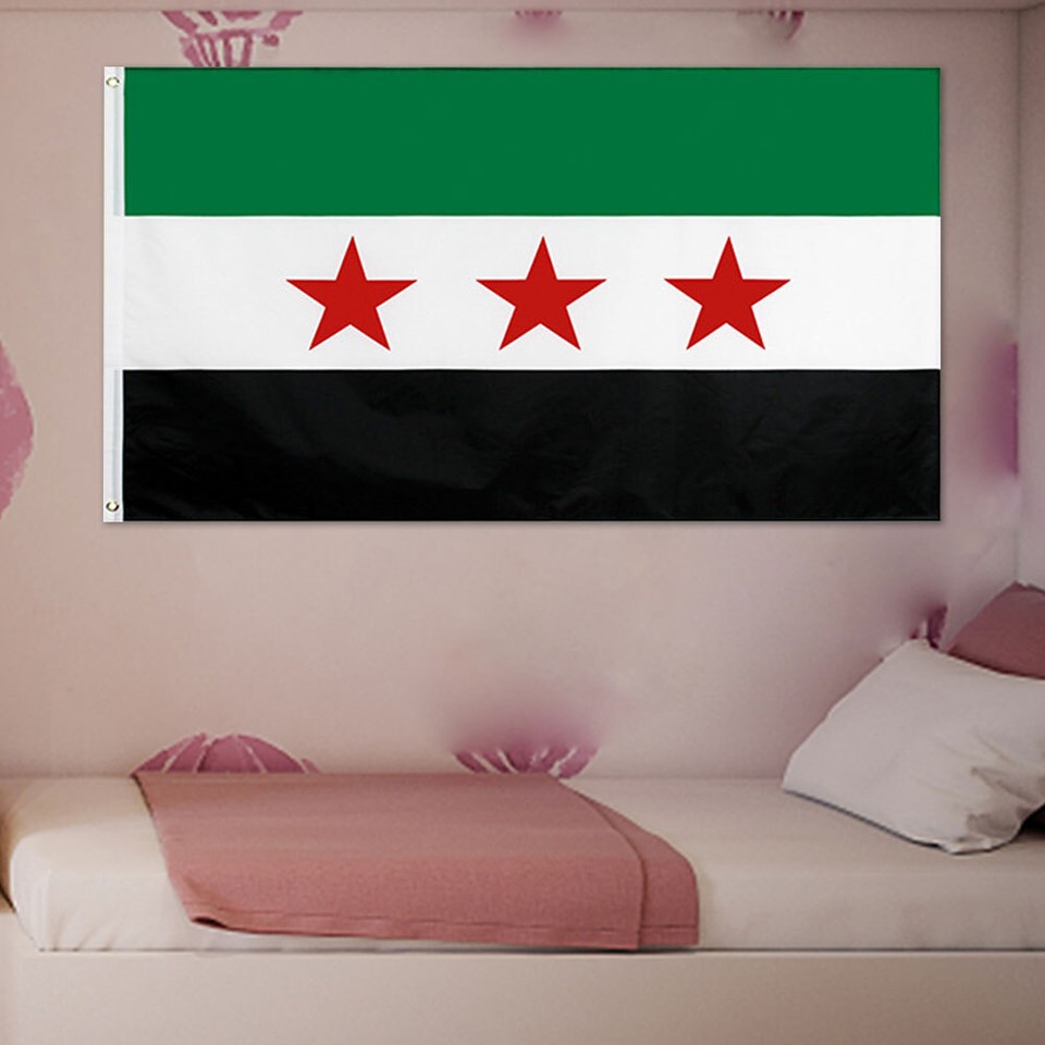 The Syrian Arab Republic Syrian Three Star Flag 90x150cm Syria Banner ...