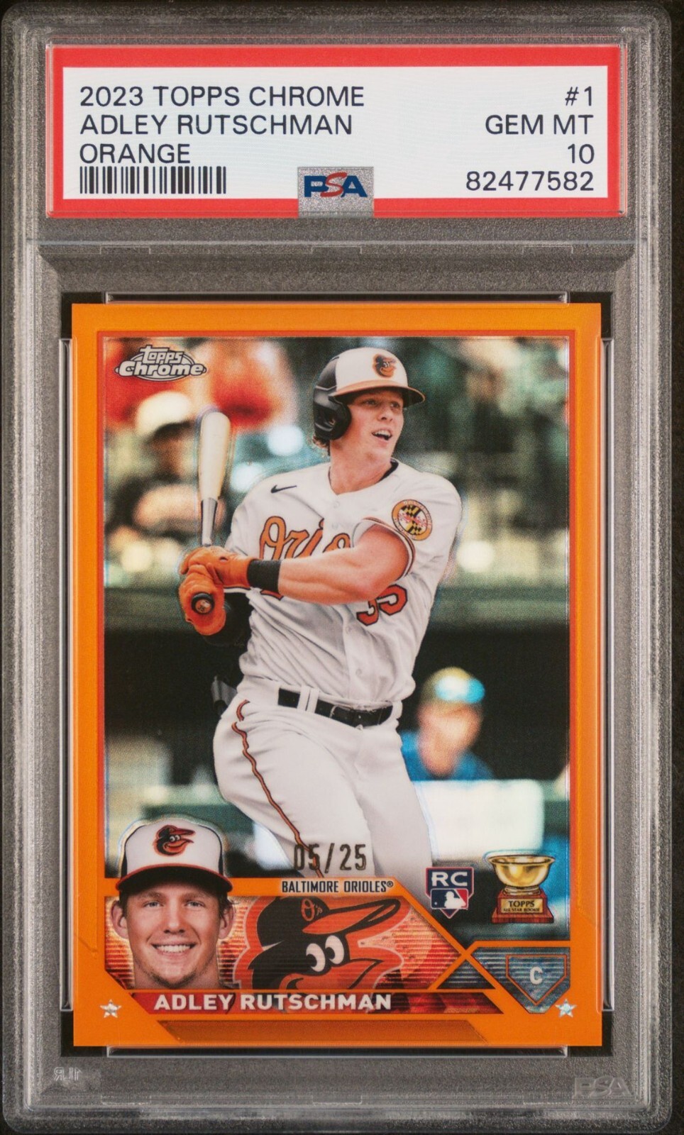 Adley Rutschman 2023 Topps Chrome Orange Refractor /25 PSA 10 #1 Rookie ...