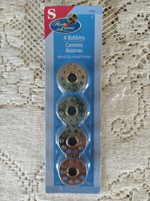 NOS Vintage 4 Prym Dritz Class 15 Bobbins 10 Hole Metal Sewing Machine ...
