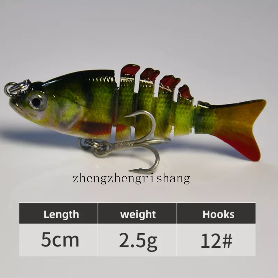 6pcs Mini Fishing Lure Swimbait 5cm/2.5g Crankbait Hard Bait Multi ...