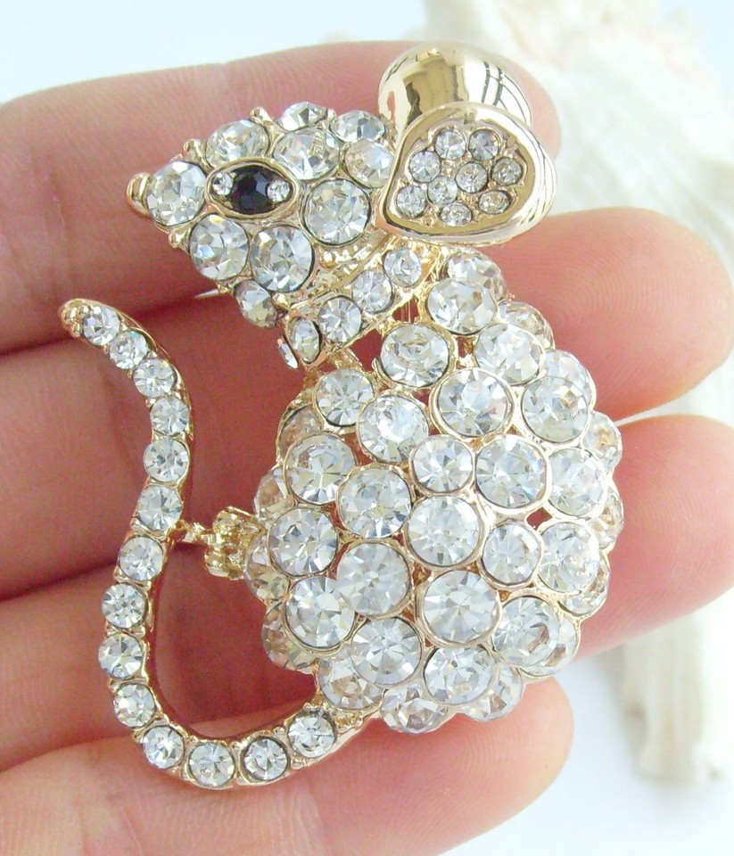 Austrian Crystal Animal 1.97" Mouse Rat Keychain Pendant K03276 | eBay