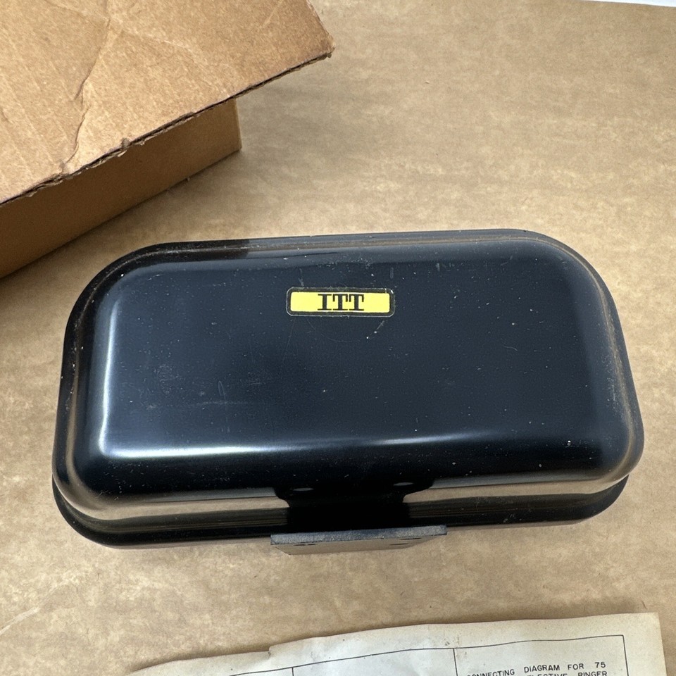 Vintage ITT Model 75 BA Telephone Loud Ringing Wall Double Bell Black ...