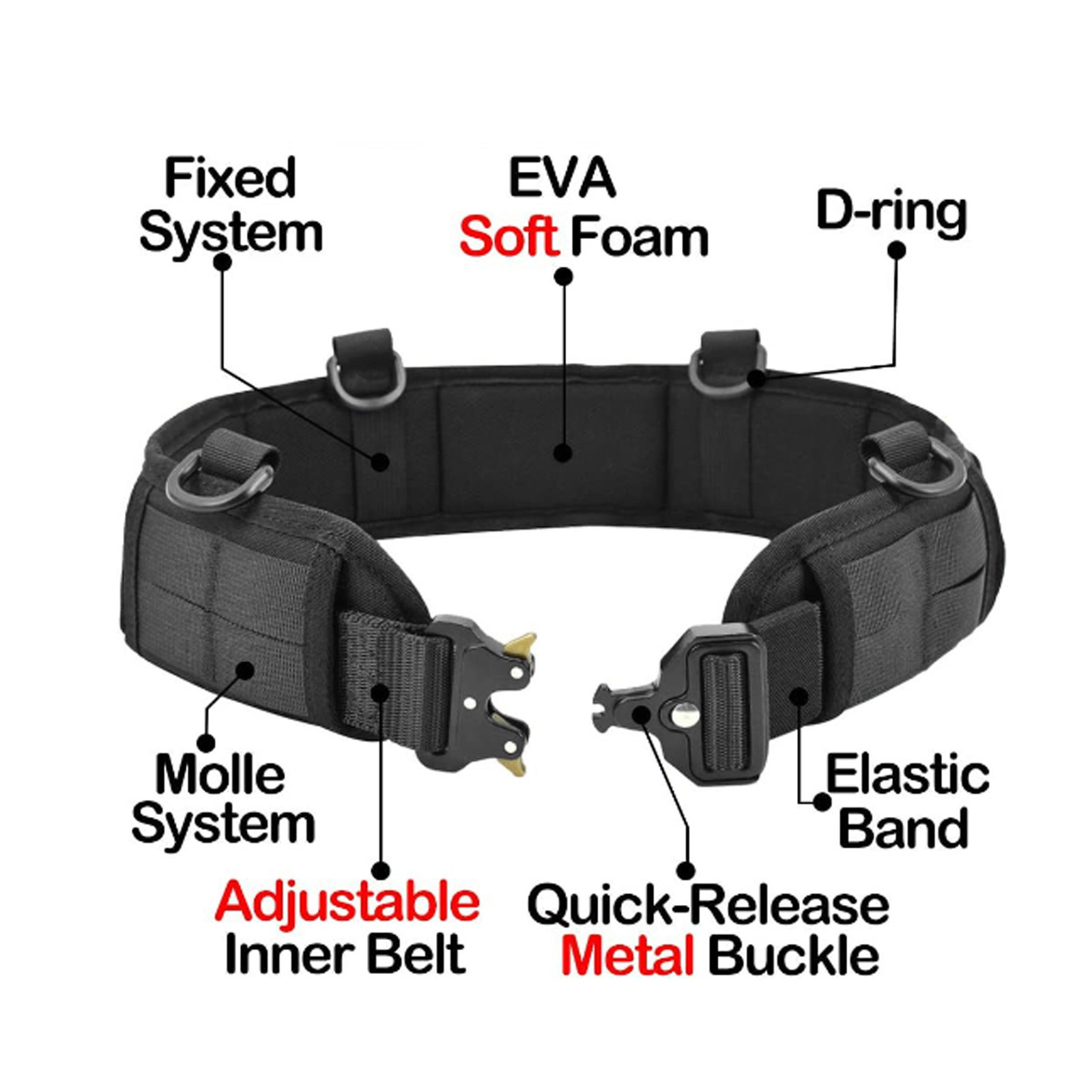 Battle Belt Waist Belt Multifunctional Quick Release Anti Slip Nylon ...