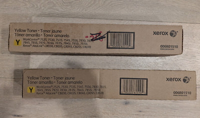 Lot of 2 - Xerox WorkCentre 7525 7530 7535 7545 006R01510 Yellow Toner ...