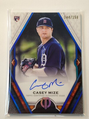 Casey Mize 2021 Topps Tribute Autograph Blue Rookie #'d 144/150 RC Auto ...