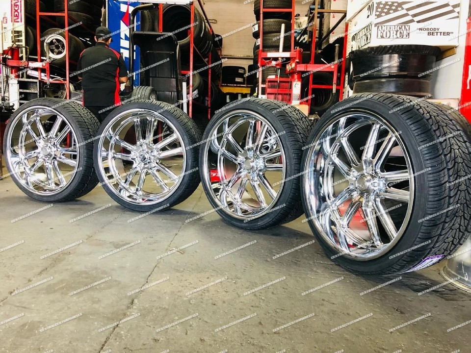 22x9 22x11 US MAGS BULLET U131 WHEELS RIMS TIRES CHEVY GMC OBS C10 ...