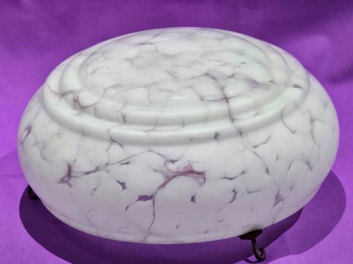 1930s Art Deco Fly Catcher Ceiling Light Shade Marbled Glass and Chains ...