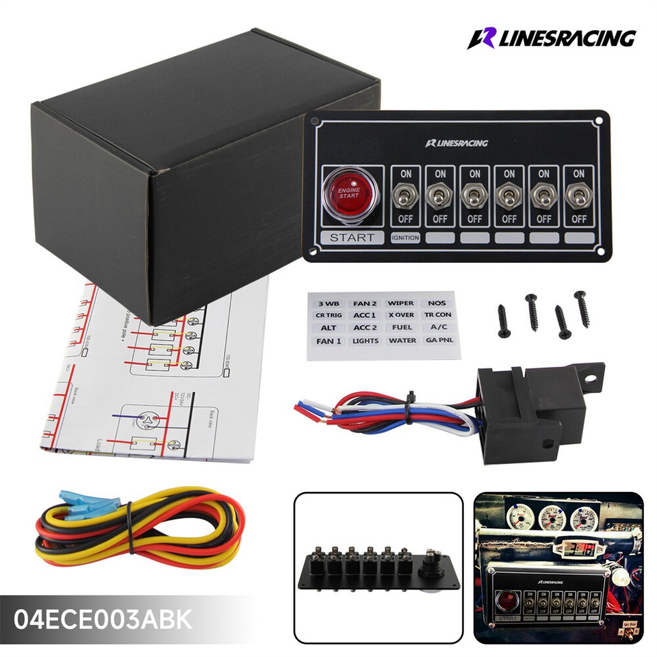 LR Switch Panel Race Car Ignition Accessory Engine Start and 6 Switch ...