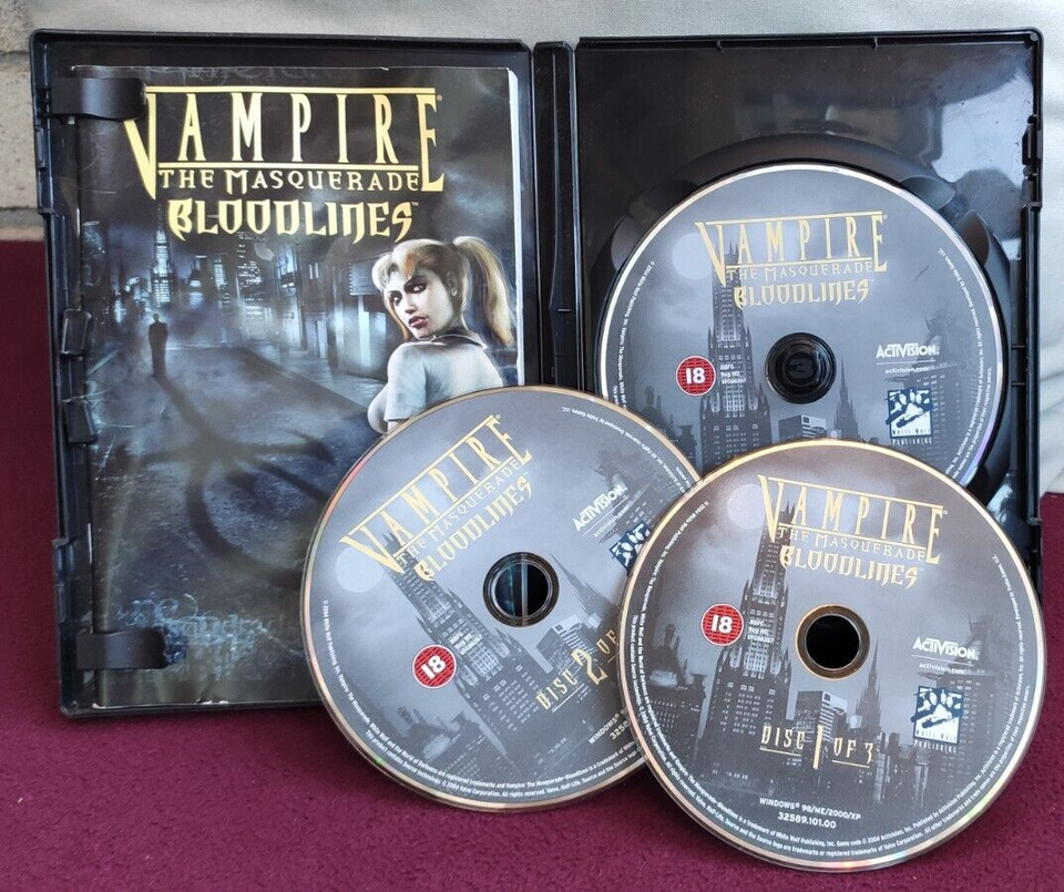 Vampire The Masquerade Bloodlines PC Game (CD-ROM) Complete With Manual ...