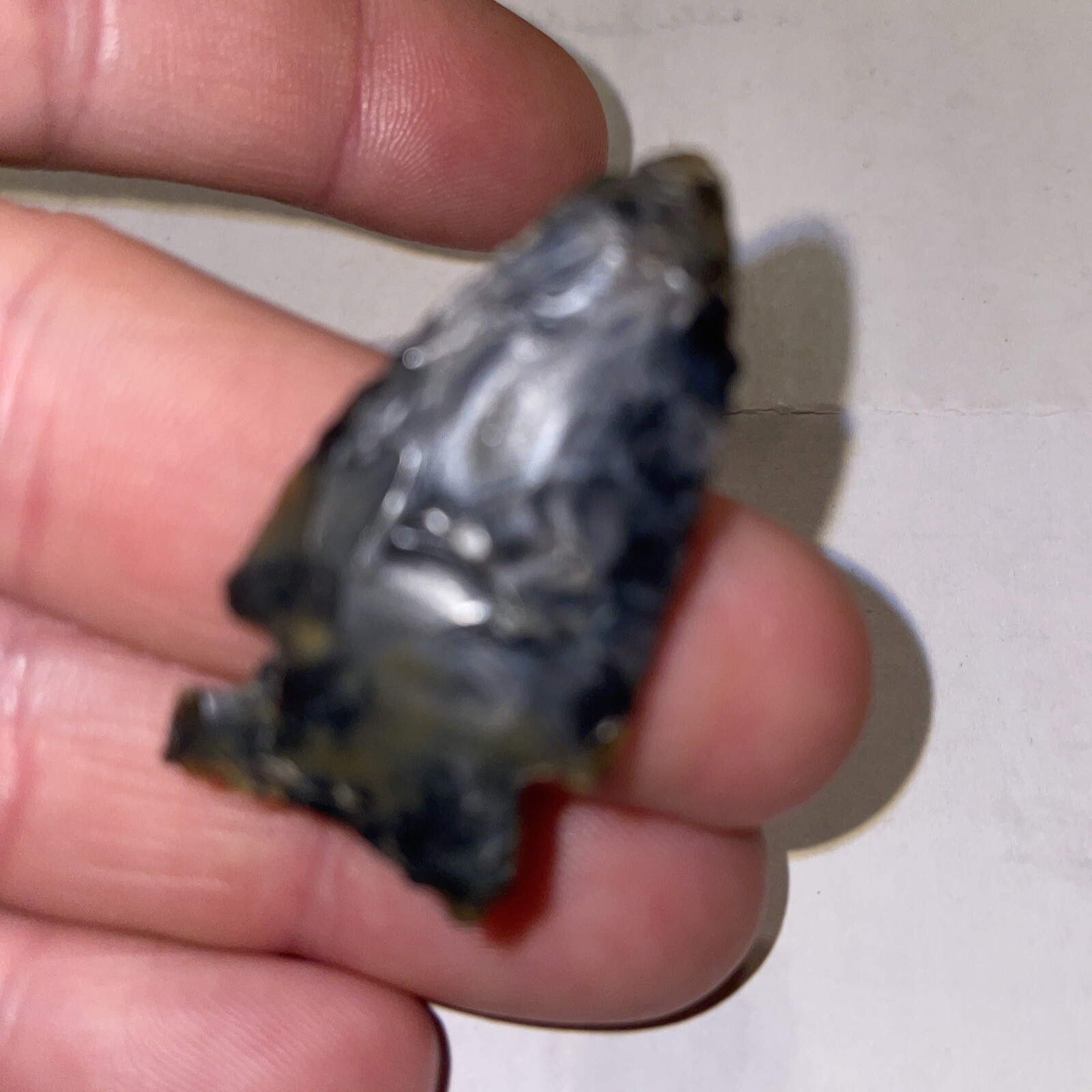 1 1/2 Inch Translucent Black Flint Ridge Side Notch Rare Ohio Ex Likens ...