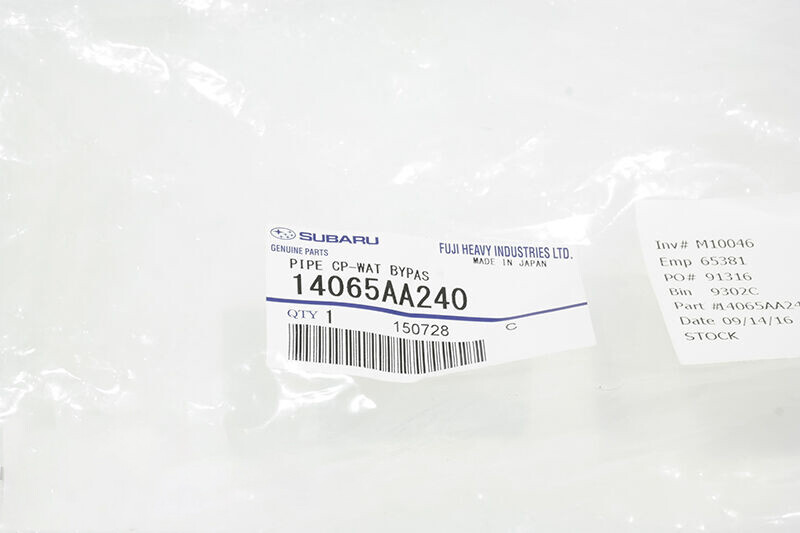 NEW 04-08 Subaru Water Pump Bypass Pipe Forester Impreza Legacy OEM ...