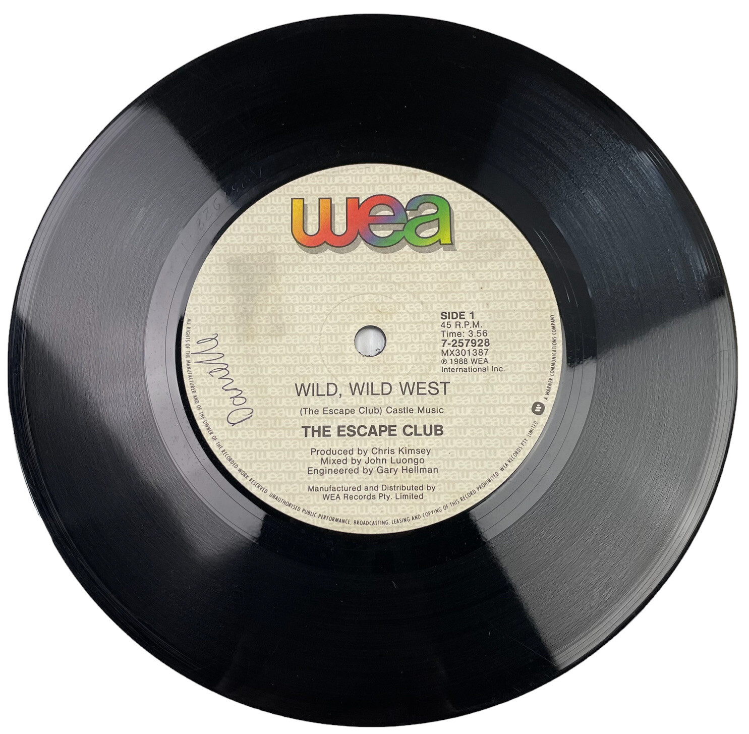 The Escape Club Wild Wild West Vinyl Record 7” 45 RPM 7-257928 wea 1988 | eBay Australia