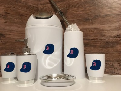 Boston Red Sox MLB Logo Trash Can Toothbrush Holder Cup Soap Dish ...