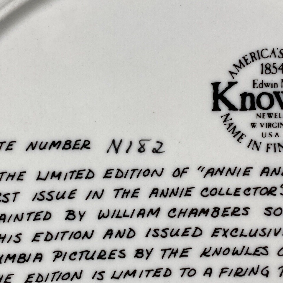 Little Orphan Annie and Sandy Collector Plate Edwin M Knowles 1982 # ...
