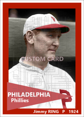 Jimmy Ring - 1924 Philadelphia Phillies - 2.5 x 3.5 custom card (blank ...