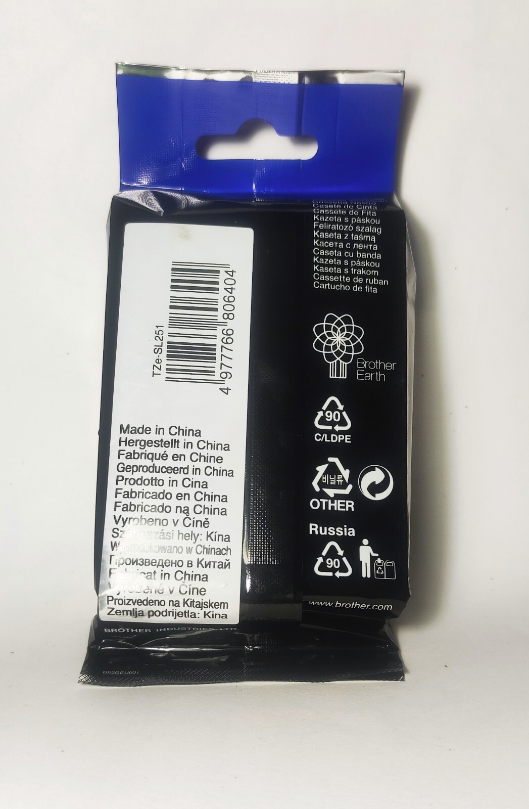 Brother P-touch 24mm Black on White Labelling Tape Tze-sl251 for sale ...