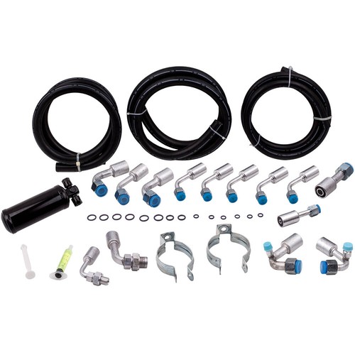 134a Air Conditioning Hose Kit O-Ring Fittings AC Hoses Kit W/ Black ...