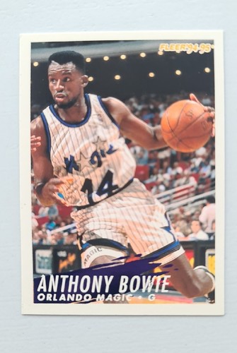 1995 Anthony Bowie 14 Magic 336 Fleer Basketball Sports Trading Card ...