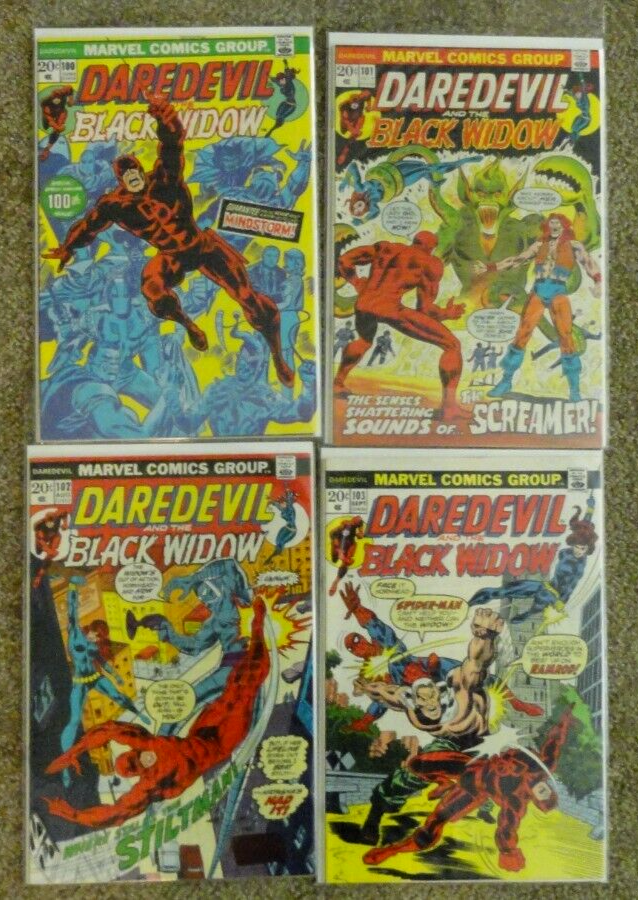 Daredevil Comics (lot of 4) #100-103 Feat. Black Widow Marvel Comics ...