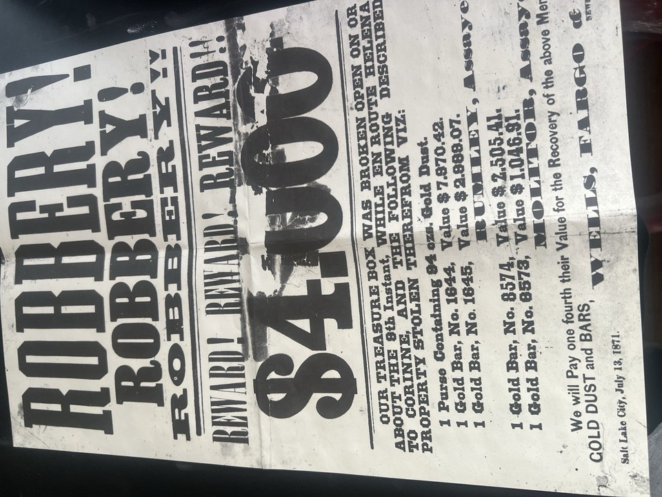 Wells, Fargo and Co. Stagecoach and Train Robberies, 1870-1884 | eBay