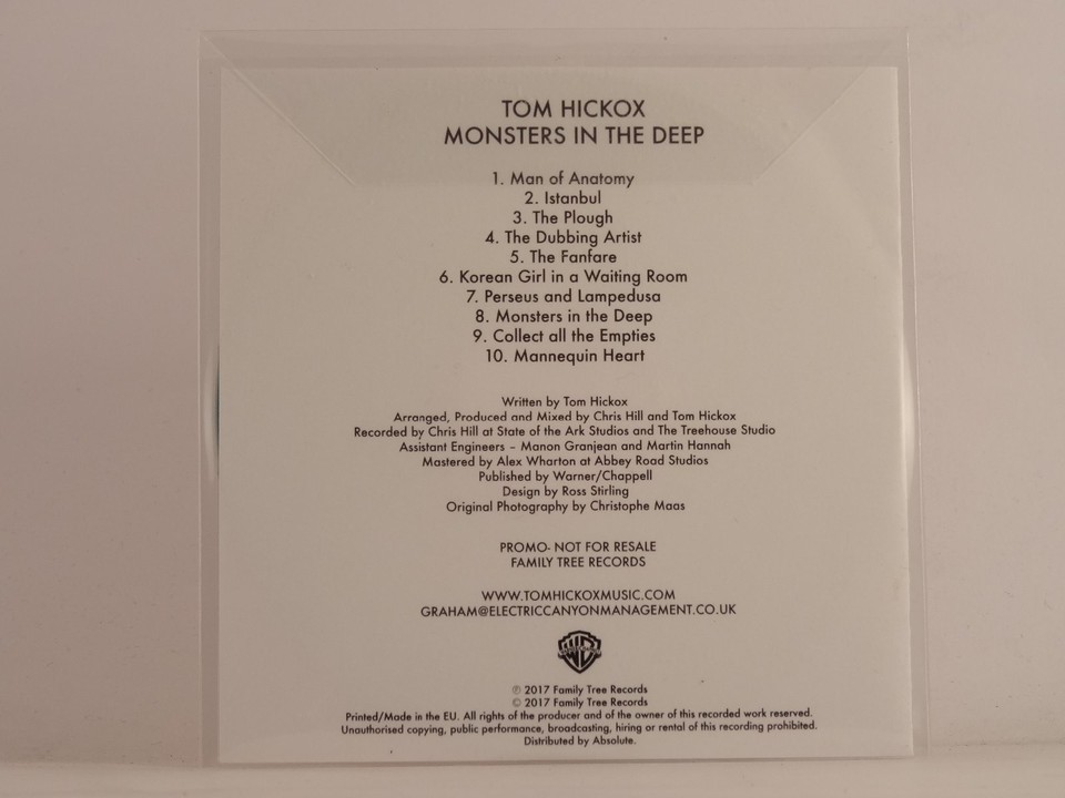 TOM HICKOX MONSTERS IN THE DEEP (576) 10 Track Promo CD Album also ...