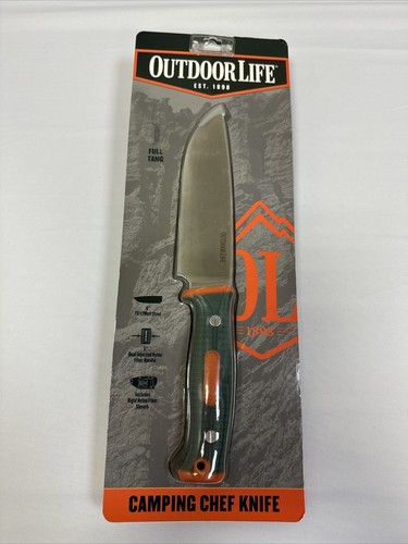 Outdoor Life Camping Chef Knife. Full Tang. Sheath Included | eBay