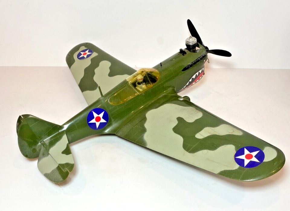 Vintage Cox P-40 Warhawk Plane Flying Model .049 Gas Powered Engine w ...
