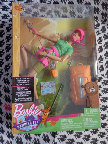 BARBIE CAMPING FUN WITH HIKING AND CLIMBING GEAR MADE TO MOVE BODY 2016 ...