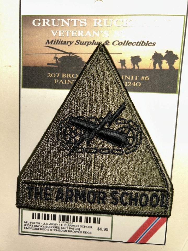 U.S. ARMY / THE ARMOR SCHOOL [FORT KNOX] - SUBDUED PATCH (Sew-On ...