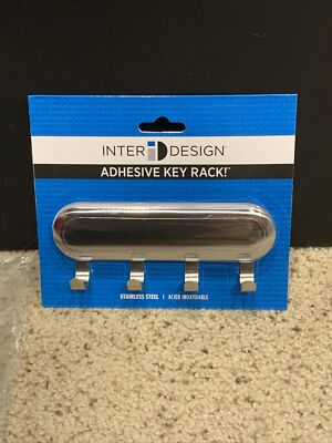 ID Inter Design Adhesive Key Rack Stainless Steel hanger storage holder ...