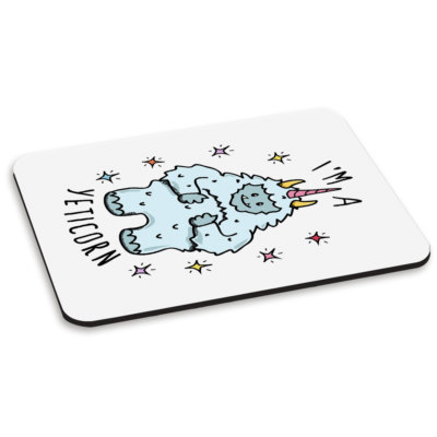 I'm A Yeticorn PC Computer Mouse Mat Pad - Funny Yeti Unicorn Animal ...